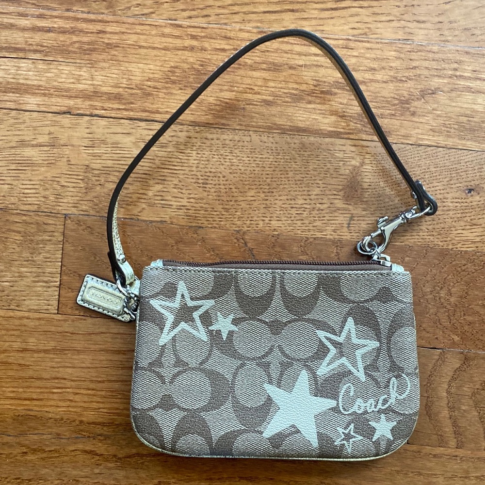Coach Heritage Star Signature Keychain Wristlet. - Gem